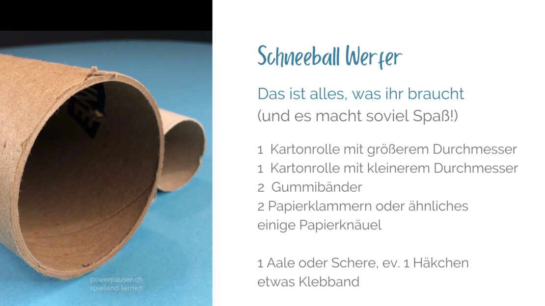 Schneeball Werfer für drinnen selber machen - powerpausen